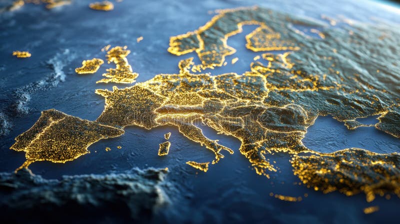 High Resolution Satellite View of European Union Countries Stock ...