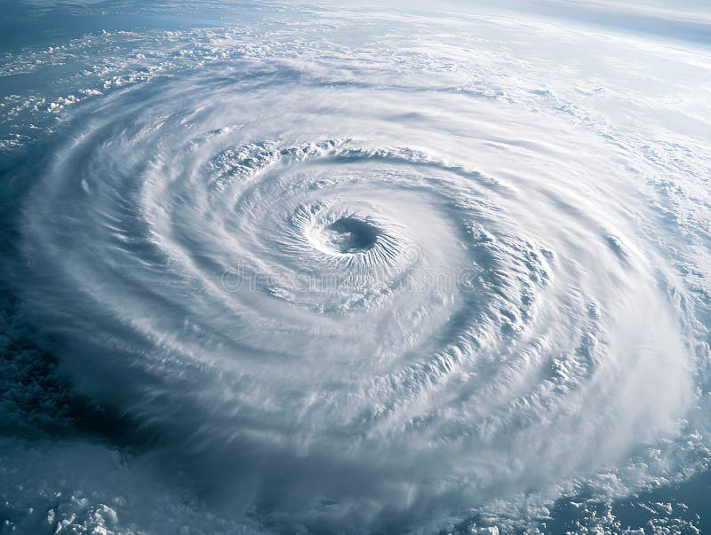 High Resolution Satellite View of a Large Hurricane Spiraling Across ...