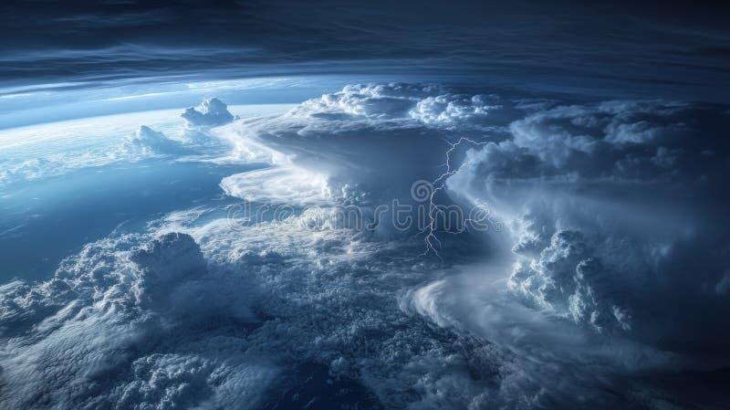 High-resolution Satellite View of Multiple Thunderstorms Over the Ocean ...
