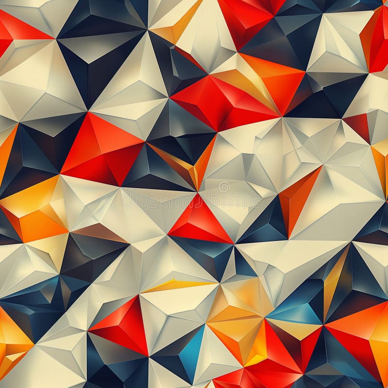 Minimalist Geometric Shapes Pattern, Seamless Design with Polygonal ...