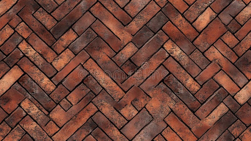 Herringbone Brick Pavement Texture - Seamless Background Stock ...