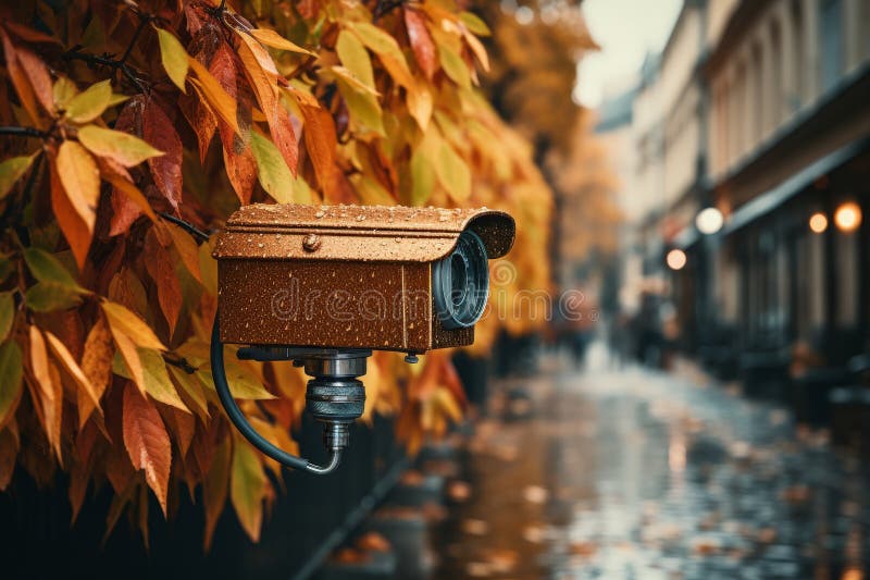 High Resolution Security Camera Mounted on House with Clear View of ...