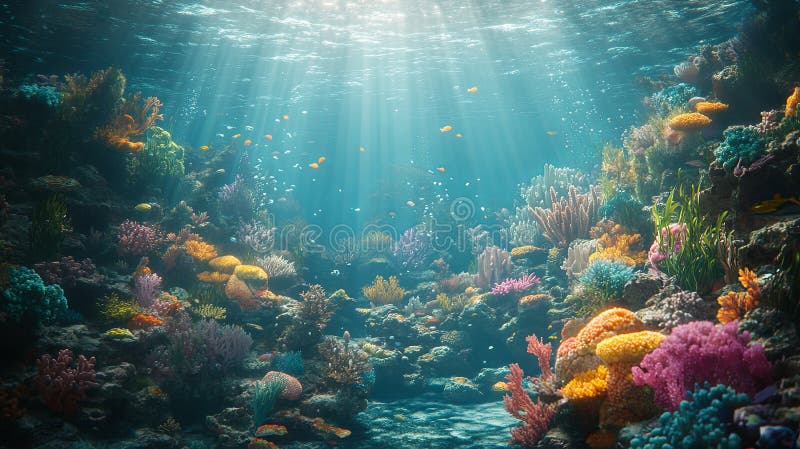A High-resolution Shot of Coral Reefs Teeming with Marine Life ...