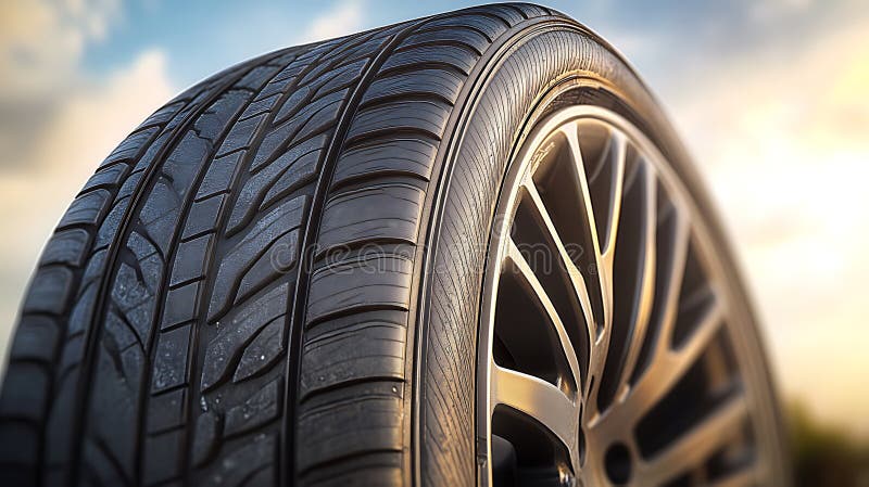 High Resolution Shot of a Tire S Textured Surface and Details Stock ...