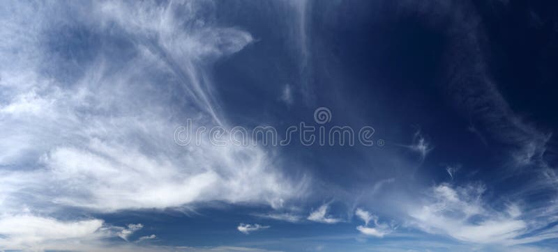 High Resolution Sky Panorama with Cirrus Clouds. Stock Image - Image of ...