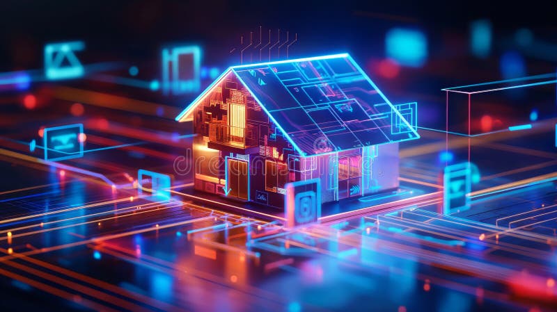 High-Resolution Smart Home with Advanced Technology Features Stock ...