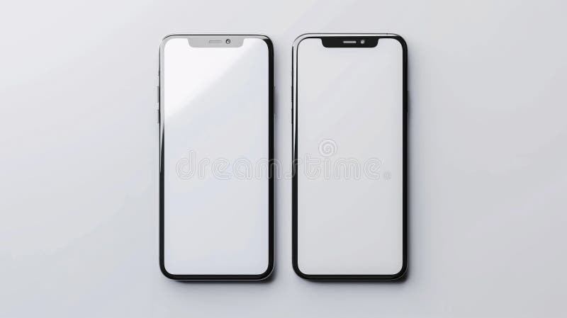 High-resolution Smartphone Mockups with Blank Displays, Set on a Clean ...