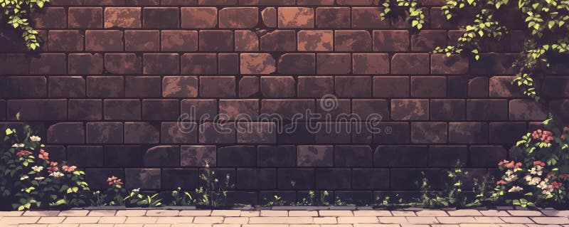 Stone Wall Landscape Backdrop, Side Scrolling Video Game Background ...