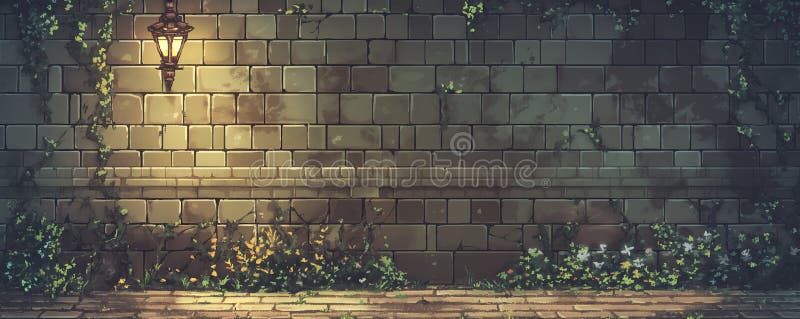 Stone Wall Landscape Backdrop, Side Scrolling Video Game Background ...