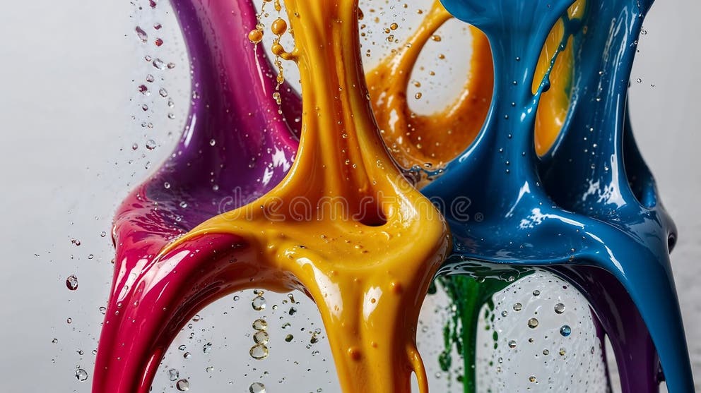 High-Resolution Studio Image of Multi-Color Splash in Fluid Motion ...