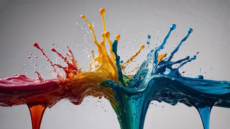 Studio Shot of Multi-Color Splash Captured in High-Resolution Stock ...