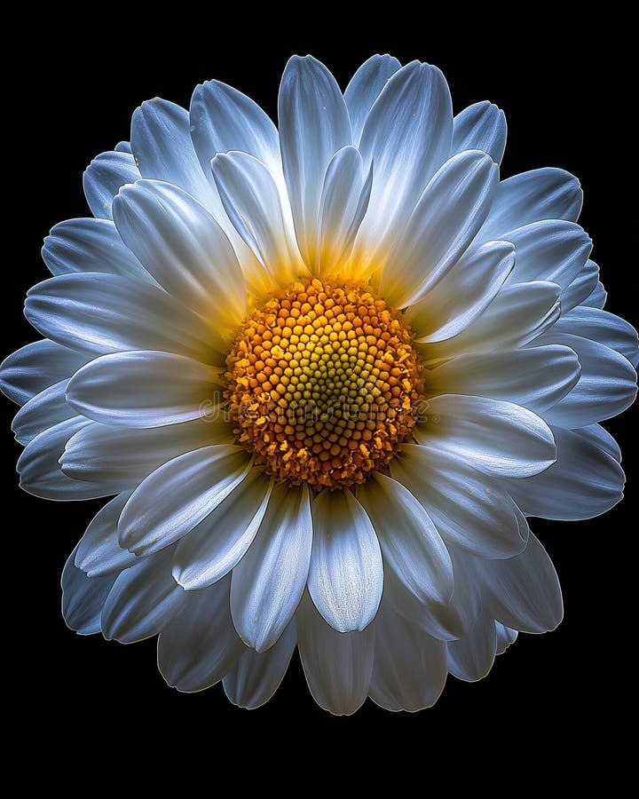 Black and White Macro Portrait of Single Daisy with High Contrast and ...