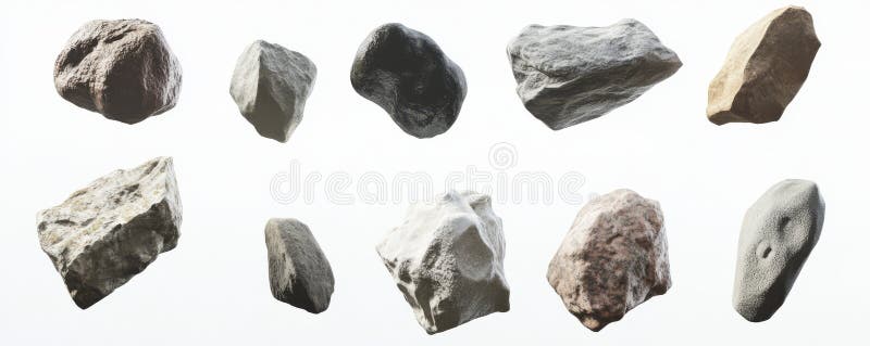High Resolution Studio Shot of Rock Collection Stock Illustration ...