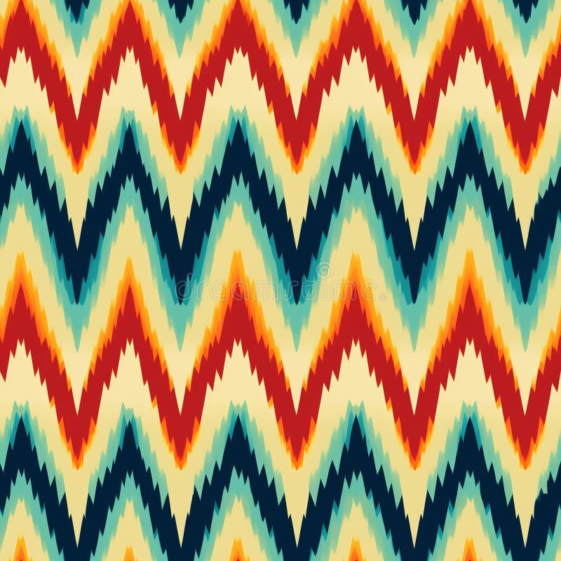 High Resolution Symmetrical Chevron Ikat Pattern Design Stock ...