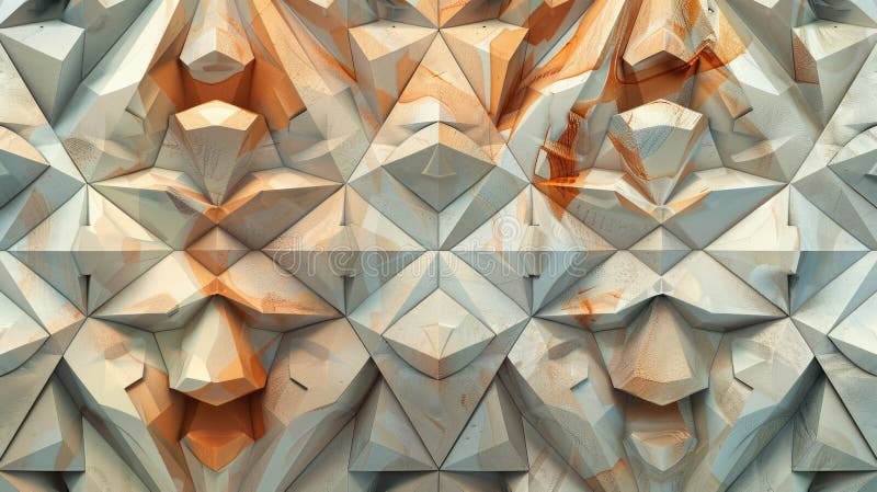 High Resolution Symmetrical 3D Geometric Design with Repeating Diamond ...