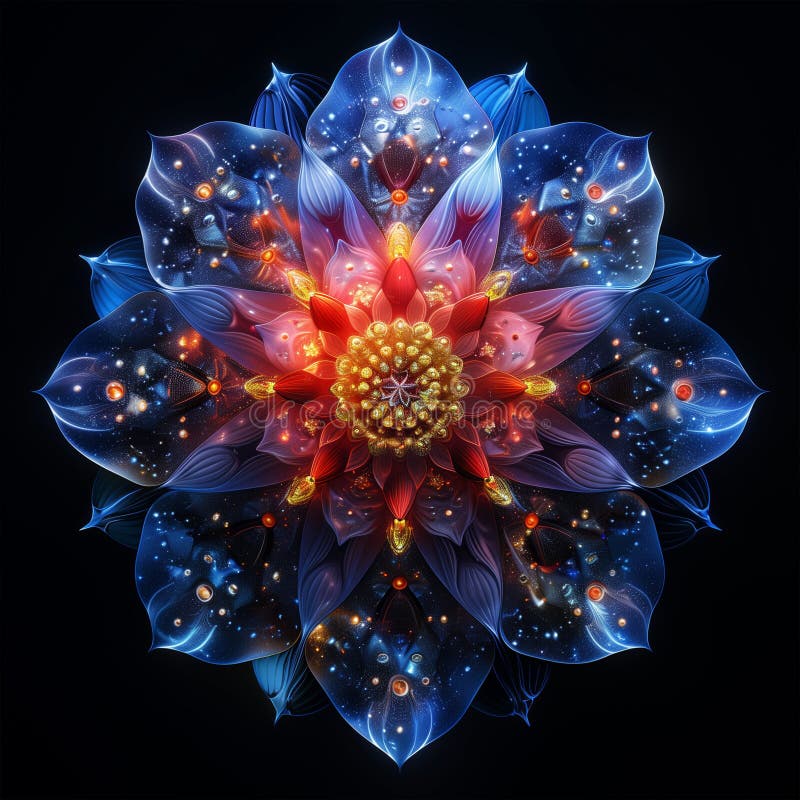 High-Resolution Symmetrical Mandala with Vibrant Colors and Intricate ...