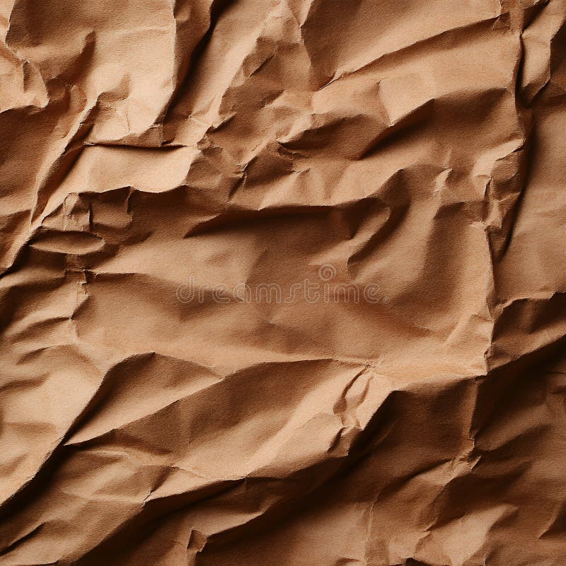 High Resolution Texture of Crumpled Brown Kraft Paper Background Ideal ...