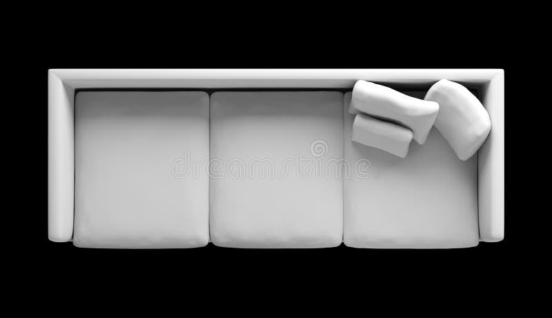 High Resolution Three Seat Sofa Top View for Plan Rendering Stock ...