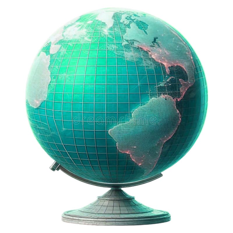 High-Resolution Transparent Earth Globe PNG Featuring Continents ...