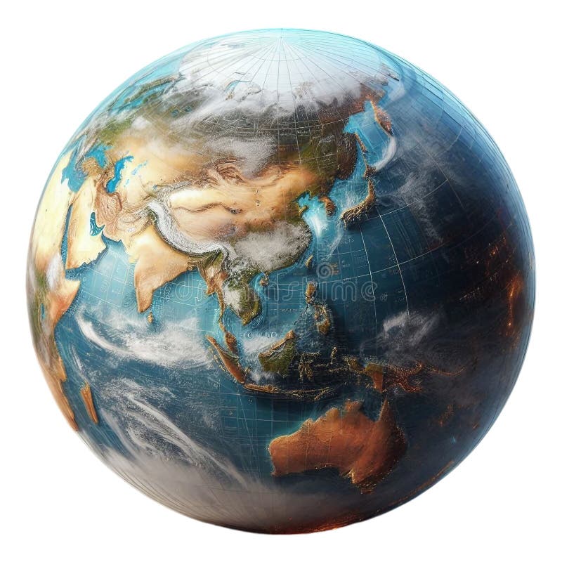 High-Resolution Transparent Earth Globe PNG Featuring Continents ...