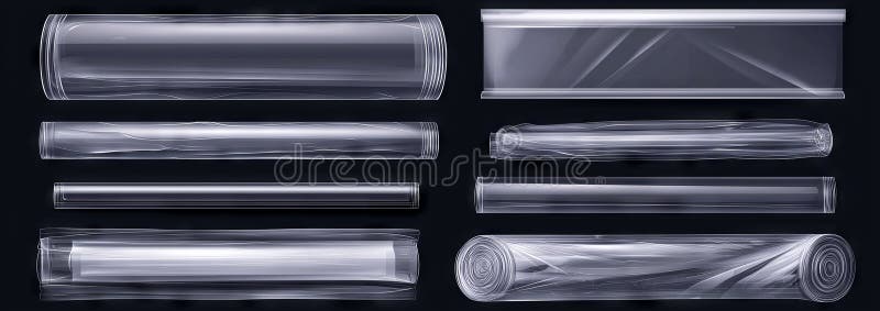High-Resolution Transparent Plastic Wraps Set with Realistic Textures ...