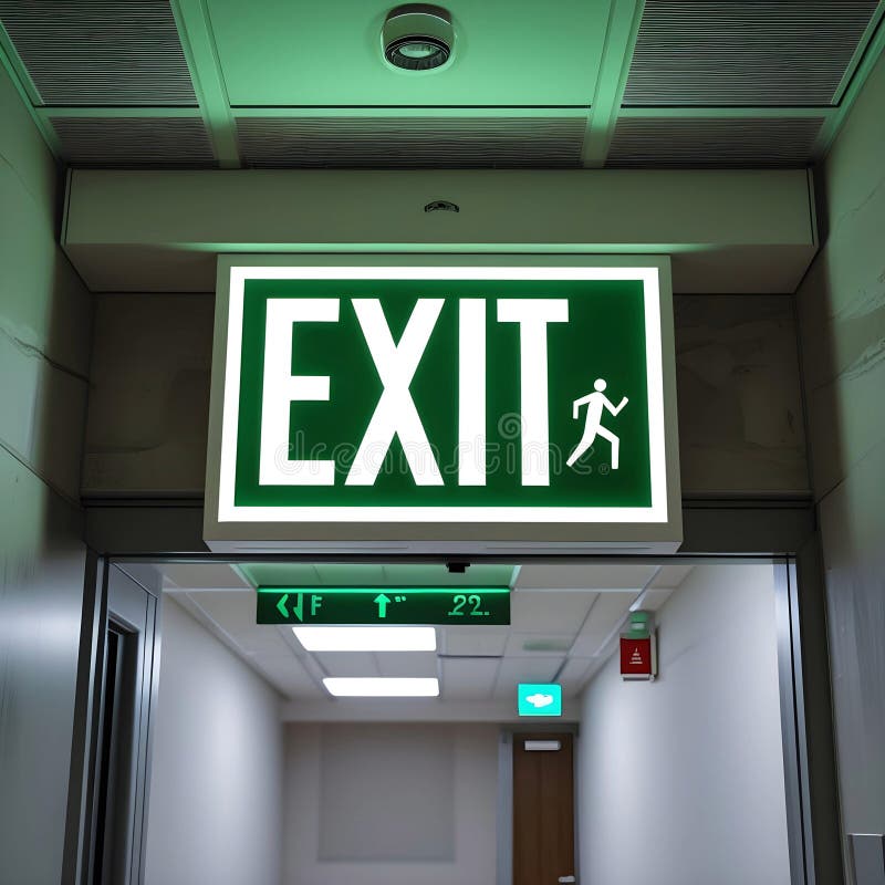 High-resolution Vector Illustration of a Minimalist EXIT Signboard ...