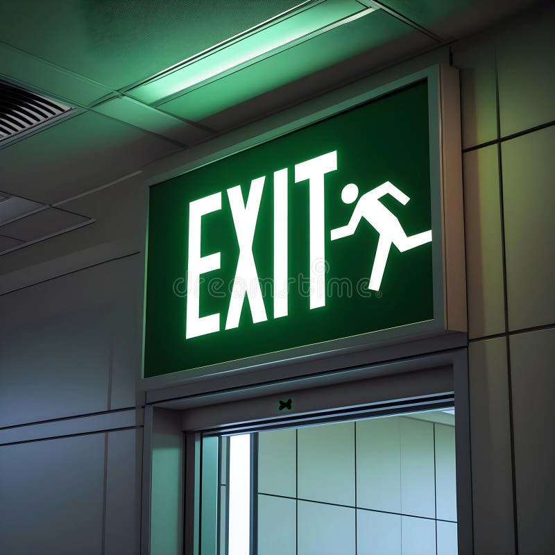 High-resolution Vector Illustration of a Minimalist EXIT Signboard ...