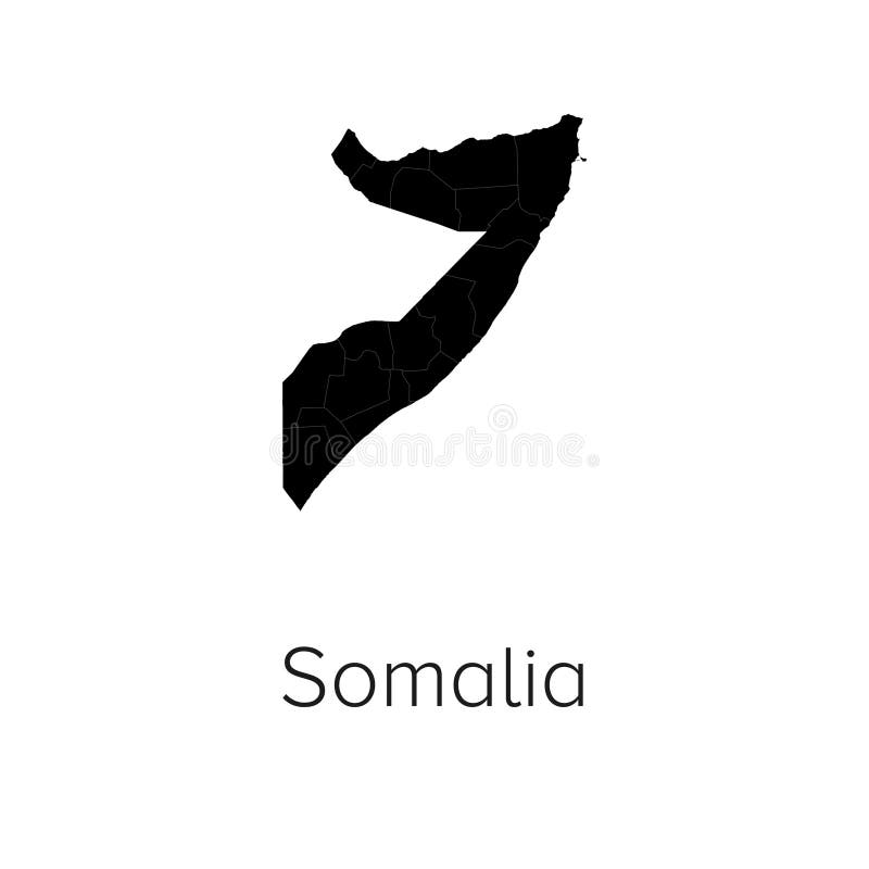 Somalia Map Vector Illustration - Silhouette, Outline, South Africa ...