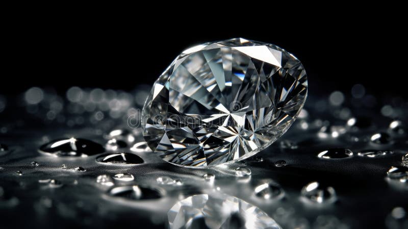 A High-resolution View of a Diamonds Sparkling Facet. AI Generated ...