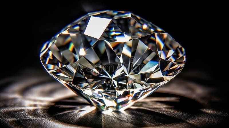 A High-resolution View of a Diamonds Sparkling Facet. AI Generated ...