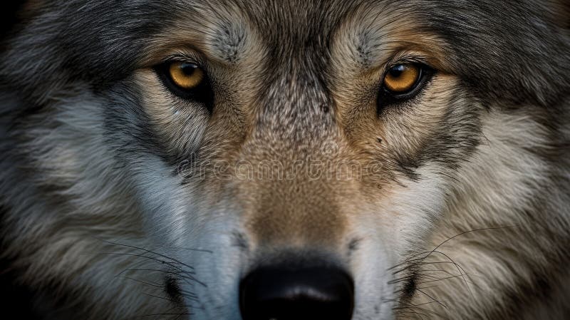 A High-resolution View of a Wolfs Piercing Eyes. AI Generated Stock ...