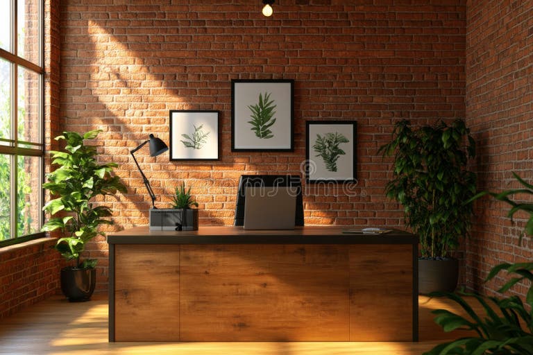 High-resolution Visualization of a 3D Office Room Logo Mockup is Shown ...