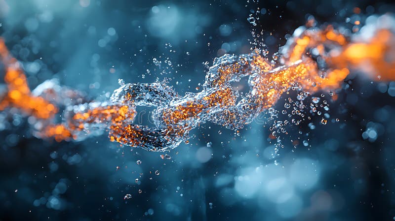 High Resolution Visualization of Polymer Chains in Water Droplets Stock ...