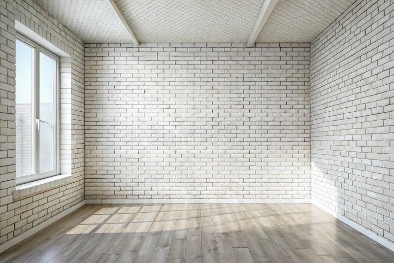 High Resolution White Brick Room Stock Illustration - Illustration of ...