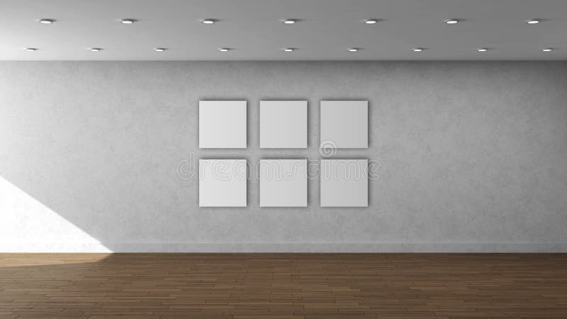 High Resolution White Wall Empty Interior Template with 6 White Color ...