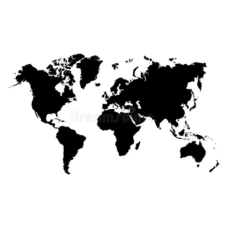 High Resolution World Map Isolated on White Background Stock ...