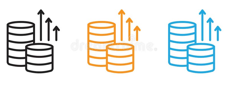 High Revenue Icon Thin Line Illustration Set Stock Vector ...
