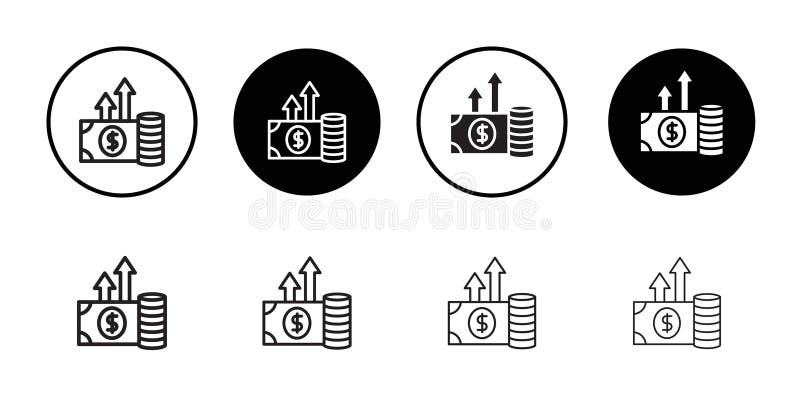 High Revenue Icon Outline Vector for Web Ui Stock Illustration ...