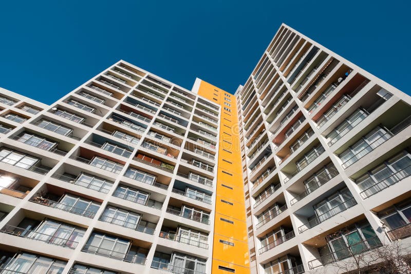 High-rise Apartment Building Facade , Real Estate Low Angle View Stock ...
