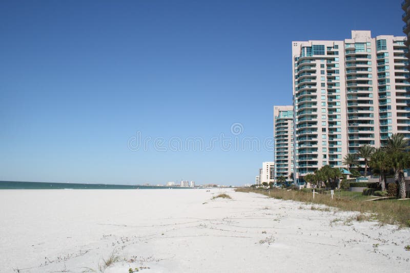 High-rise Apartments on Deserted Beach Stock Photo - Image of nature ...