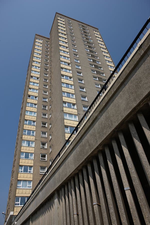 City Apartments Flats Block Night Stock Image - Image of modern ...
