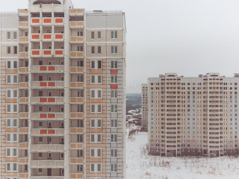 High-rise Building Background, House Facade with Repeating Windows ...