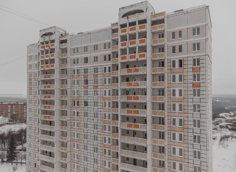 High-rise Building Background, House Facade with Repeating Windows ...