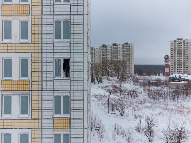 High-rise Building Background, House Facade with Repeating Windows ...