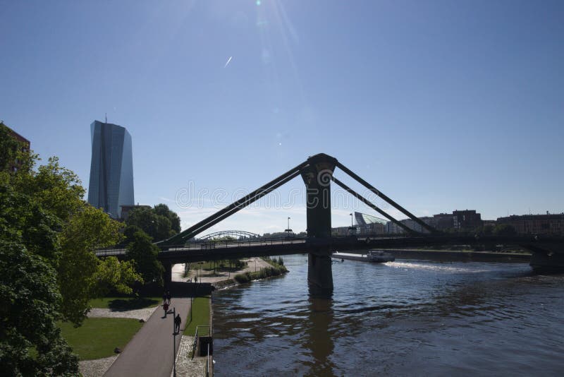 High-rise Building and Bridge in Frankfurt am Main Hessen German ...