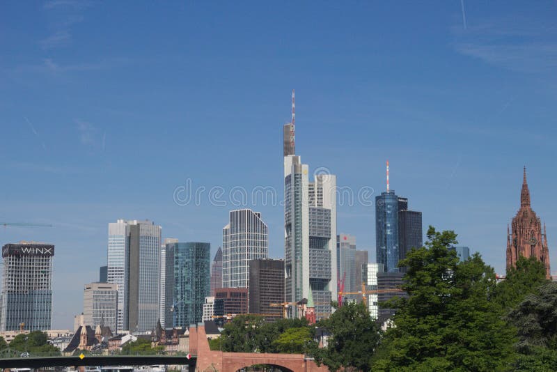 High-rise Building and Bridge in Frankfurt am Main Hessen German ...
