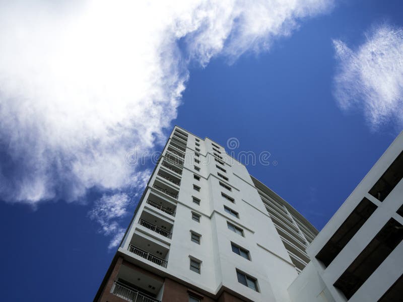 High Rise Building and Bright Blue Sky Stock Image - Image of tall ...