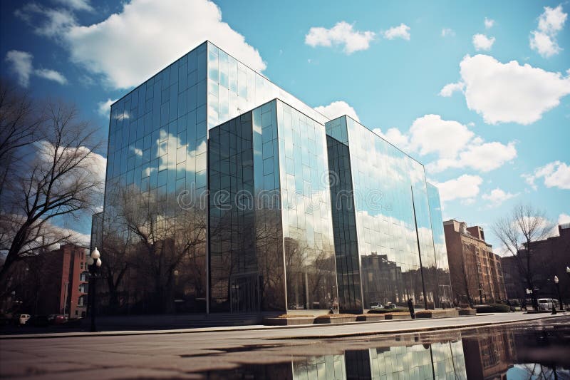High-rise Building Construction with Stunning Mirrored Facades on a ...