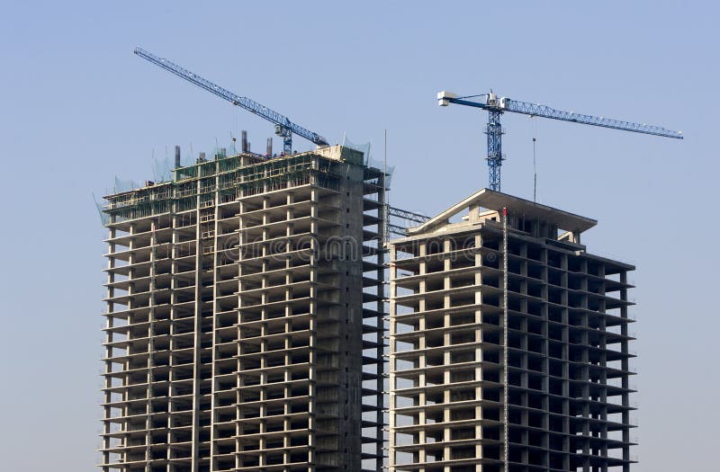 High-rise Building Construction Stock Image - Image of equipment ...