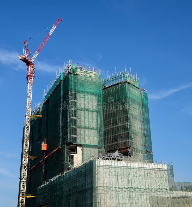 High Rise Building Construction Stock Image - Image of cement, frame ...